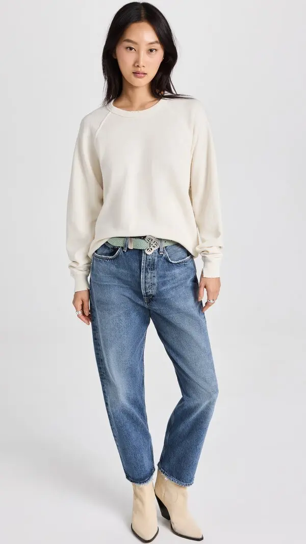 The Great. The College Sweatshirt - Washed White