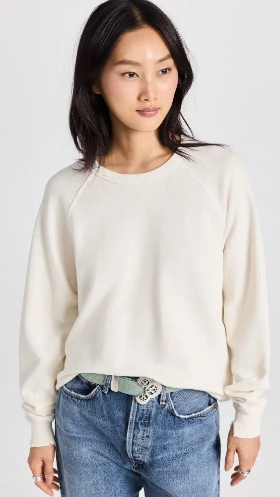 The Great. The College Sweatshirt - Washed White