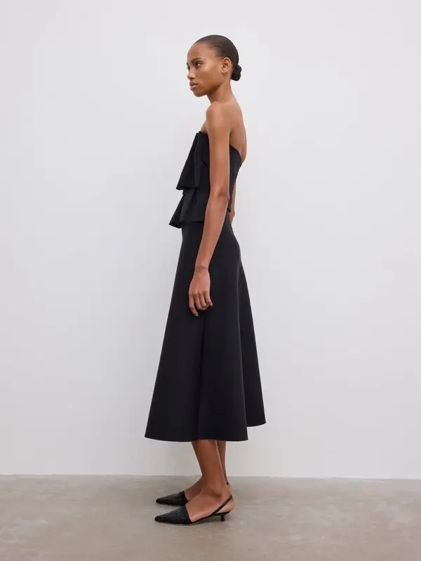 HOUSE OF DAGMAR Sculpted Draped Tube Top - Black