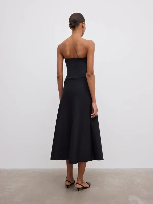 HOUSE OF DAGMAR Sculpted Draped Tube Top - Black