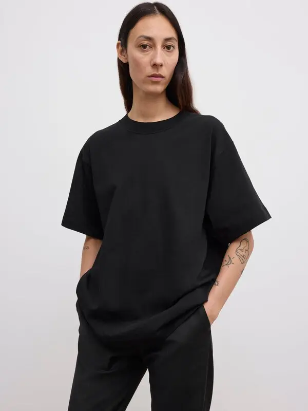HOUSE OF DAGMAR Oversized Cotton Tee - Black