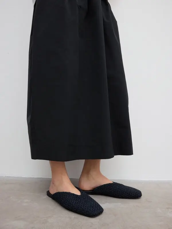HOUSE OF DAGMAR Raffia Slip-ins - Black