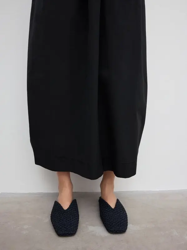 HOUSE OF DAGMAR Raffia Slip-ins - Black