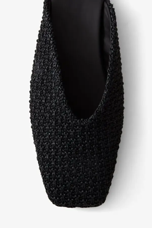 HOUSE OF DAGMAR Raffia Slip-ins - Black