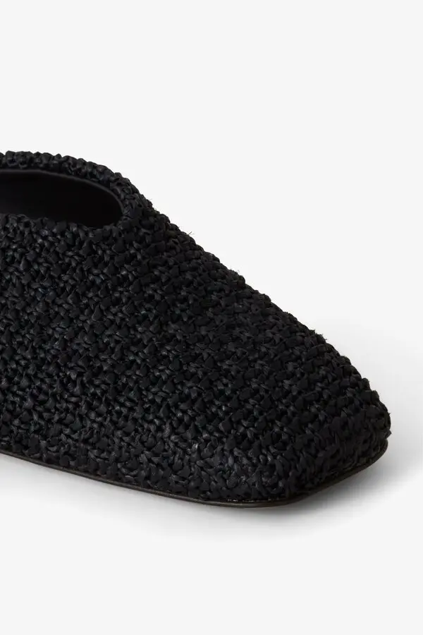 HOUSE OF DAGMAR Raffia Slip-ins - Black