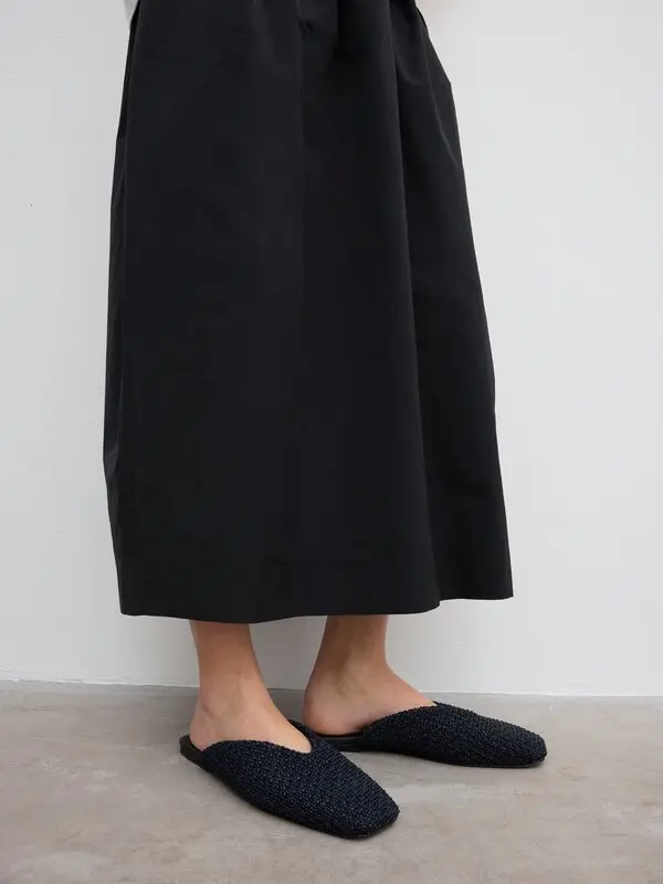HOUSE OF DAGMAR Raffia Slip-ins - Black