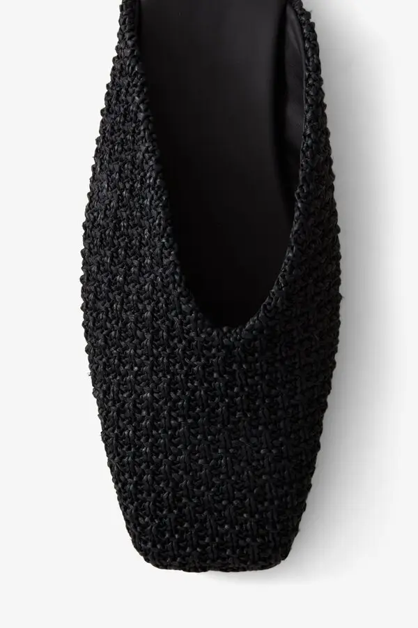 HOUSE OF DAGMAR Raffia Slip-ins - Black