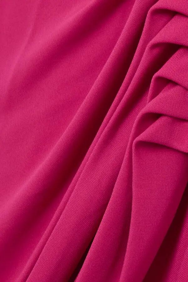 DION LEE Ventral Asymmetric Pintucked Draped Jersey Dress
