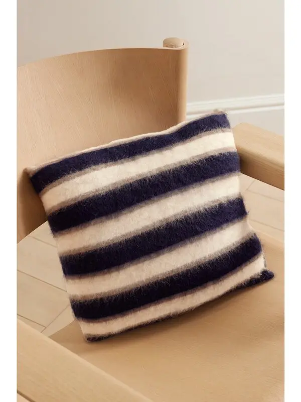 Brunello Cucinelli Striped Mohair-blend Cushion - Blue