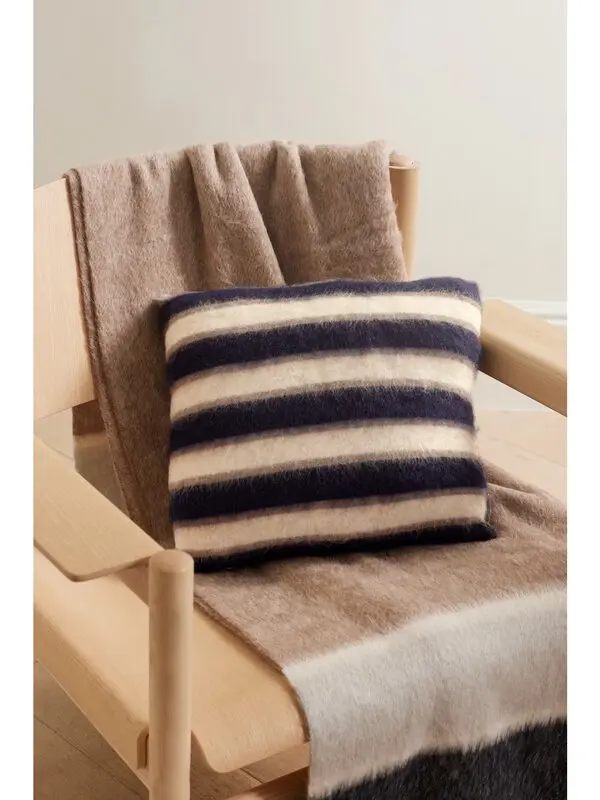 Brunello Cucinelli Striped Mohair-blend Cushion
