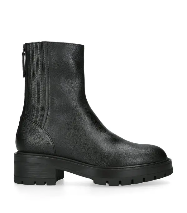 AQUAZZURA Saint Honore Leather Ankle Boots