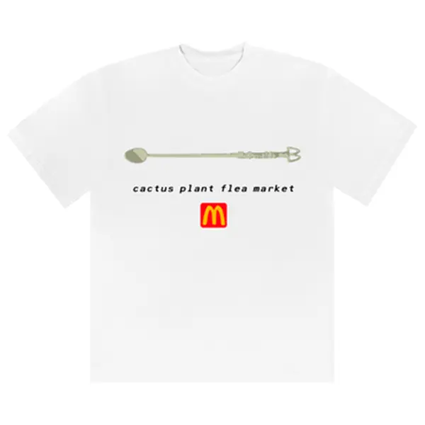 CACTUS PLANT FLEA MARKET X Mcdonald's Coffee Stirrer Tee - White