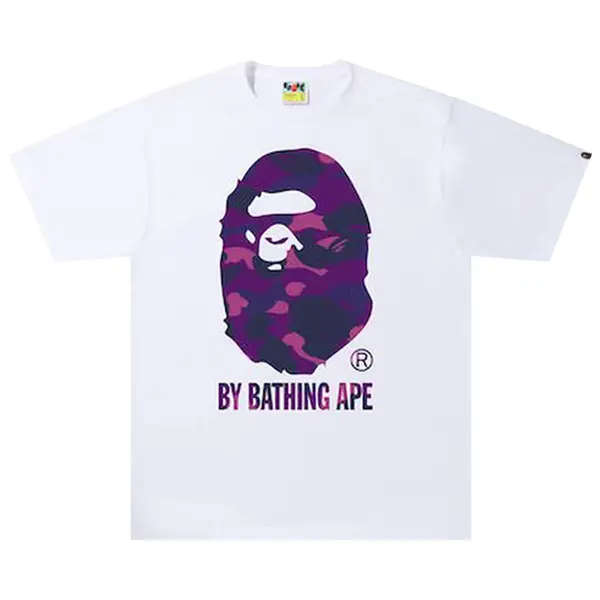 A BATHING APE Color Camo Bathing Ape Tee /purple - White