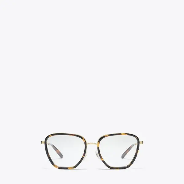 Tory Burch Kira Square Eyeglasses - Dark Tortoise/gold