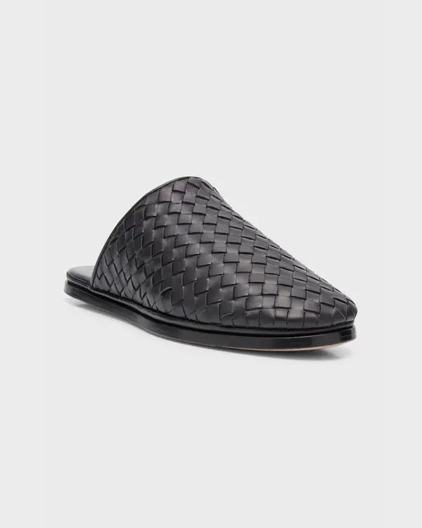 Bottega Veneta Intrecciato Leather Slipper - Black - 30% Off  display picture 1