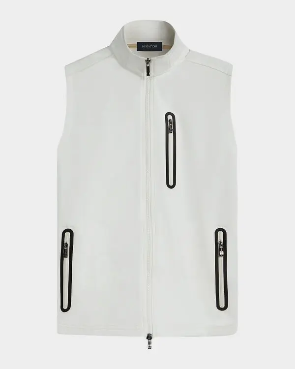 Bugatchi Mock-neck Knit Vest - Chalk