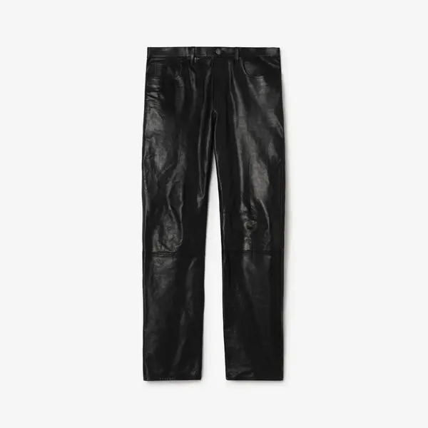Burberry Leather Trousers - Black