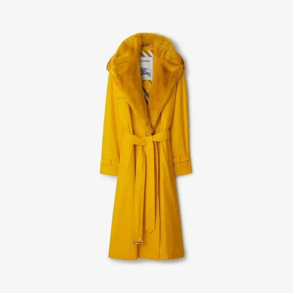 Burberry Long Cotton Blend Kennington Trench Coat