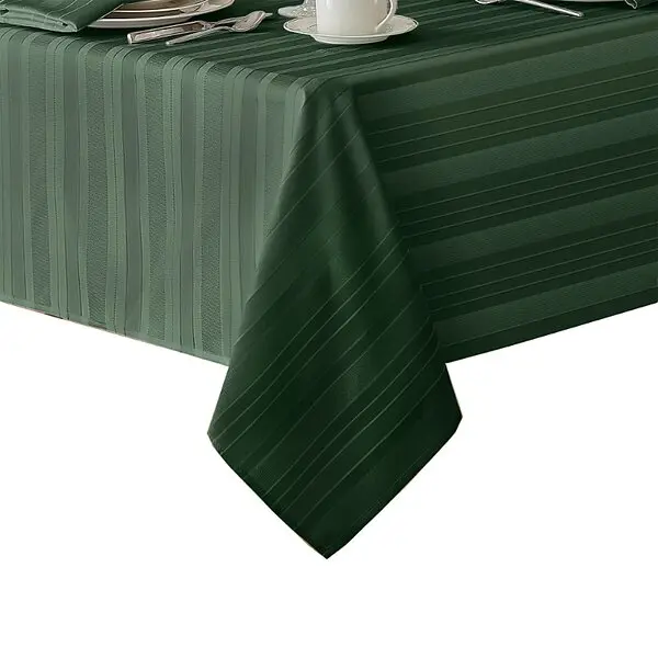 ELRENE HOME FASHIONS Denley Stripe Jacquard Oblong Tablecloth, 60 X 84 - Hunter