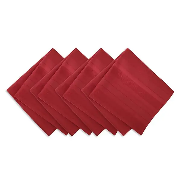 ELRENE HOME FASHIONS Denley Stripe Jacquard Napkins, Set Of 4 - Red