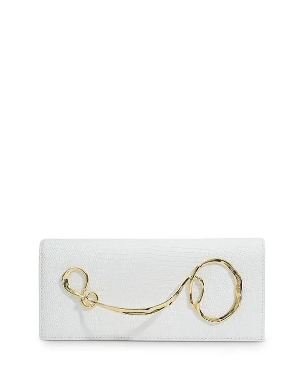 Alexis Bittar Twisted Clutch With Side Handle - White