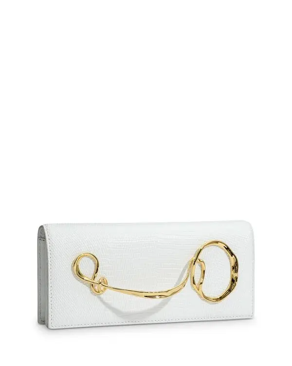 Alexis Bittar Twisted Clutch With Side Handle - White