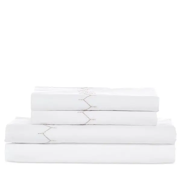 JOHN ROBSHAW Stitched Sheet Set, Twin - Sand