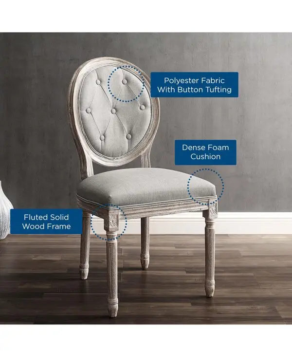 MODWAY Arise Vintage French Upholstered Fabric Dining Side Chair
