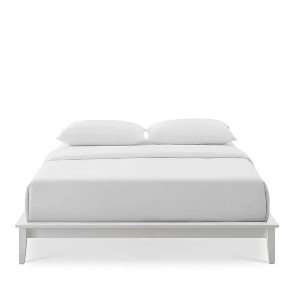 MODWAY Lodge Wood Platform Bed Frame - White