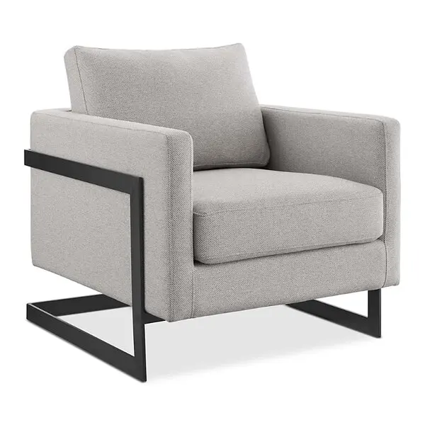 MODWAY Posse Upholstered Fabric Accent Chair - Medium Gray