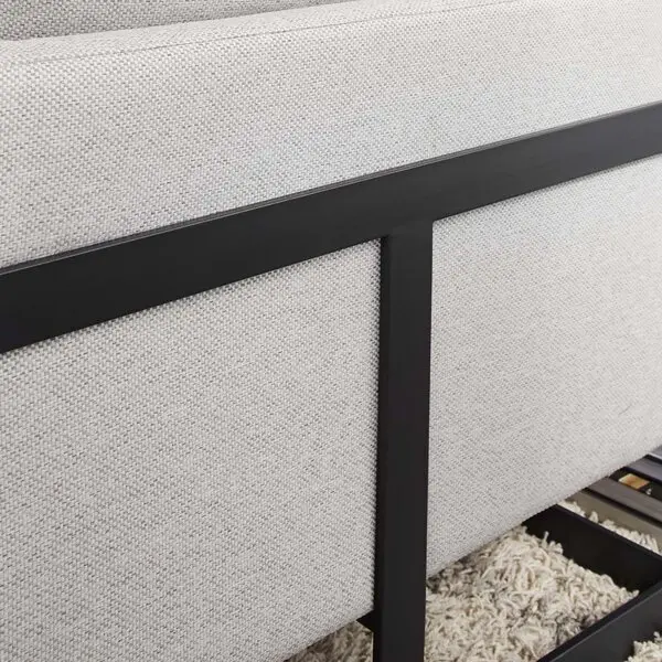 MODWAY Posse Upholstered Fabric Accent Chair - Medium Gray