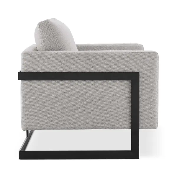 MODWAY Posse Upholstered Fabric Accent Chair - Medium Gray
