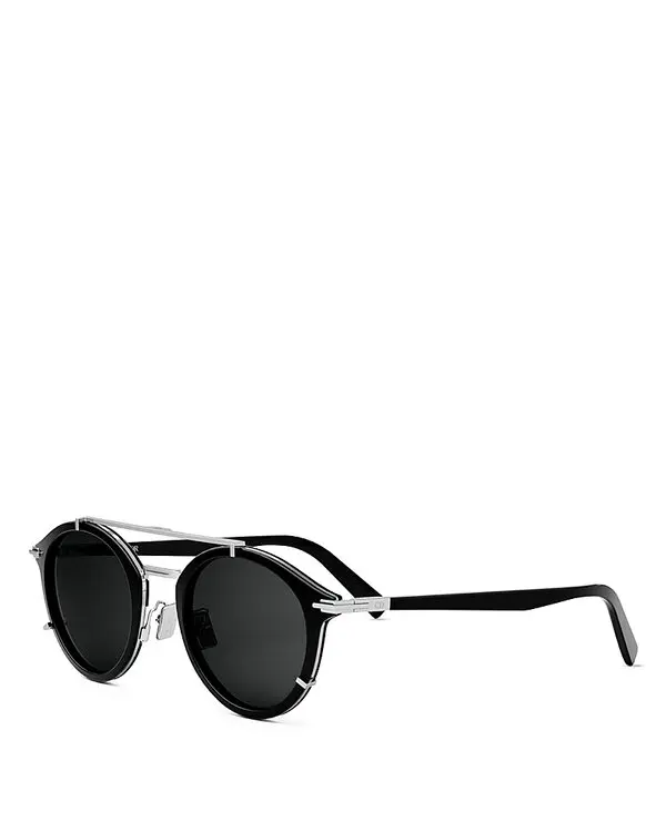 Dior Diorblacksuit Ri Round Sunglasses - Black/gray Solid