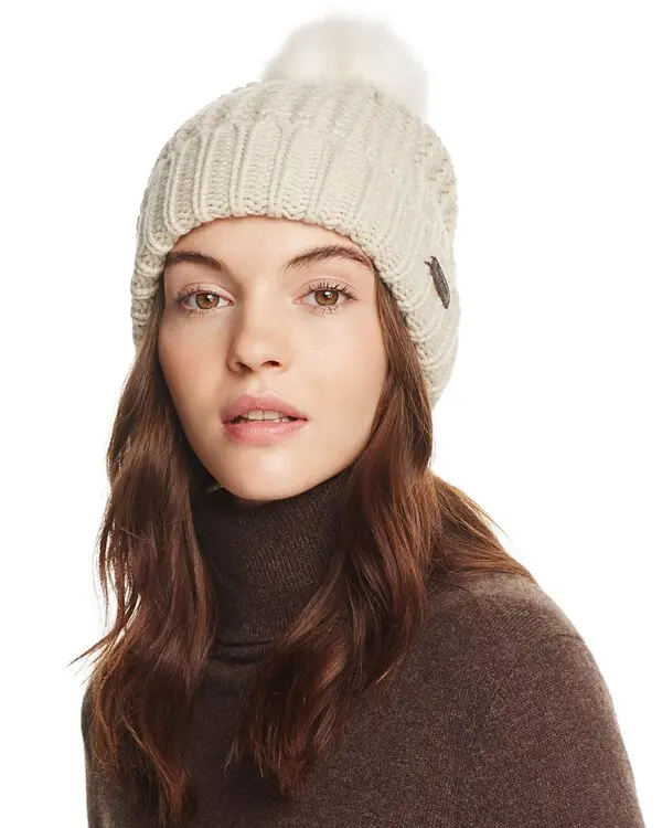 Barbour Saltburn Pom-pom Beanie - Biking Red