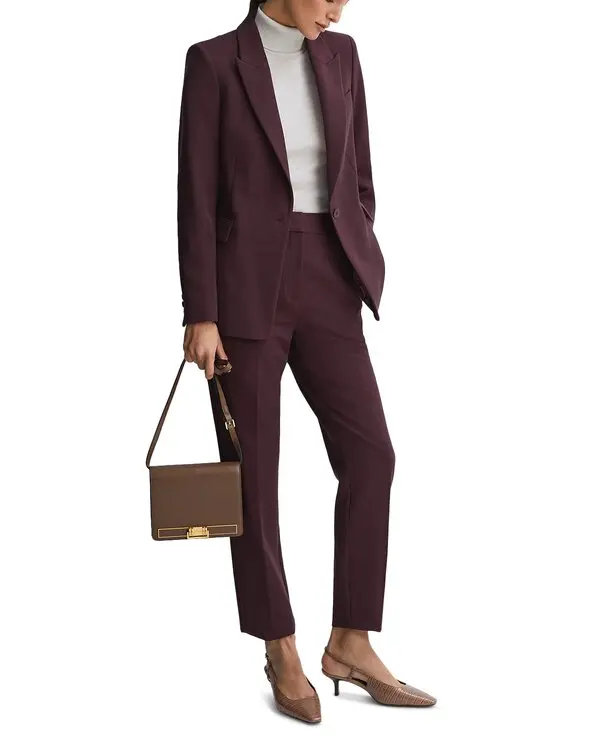 REISS Gabi Slim Leg Trousers - Berry