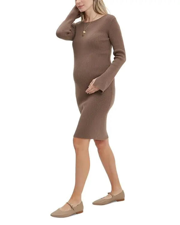 NOM MATERNITY Hudson Ribbed Sweater Dress