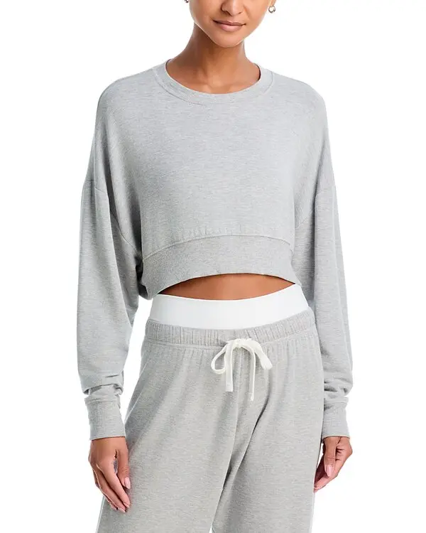 Splits59 Noah Fleece Crop Sweatshirt - Heather Grey