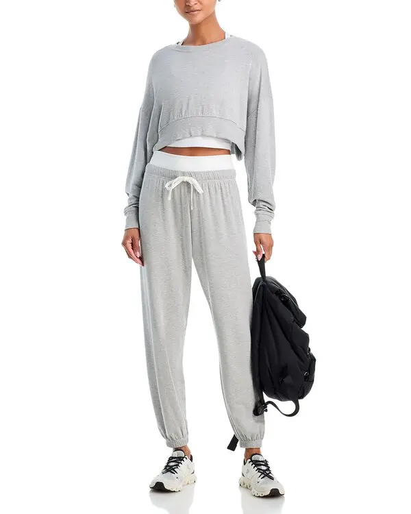 Splits59 Noah Fleece Crop Sweatshirt - Heather Grey