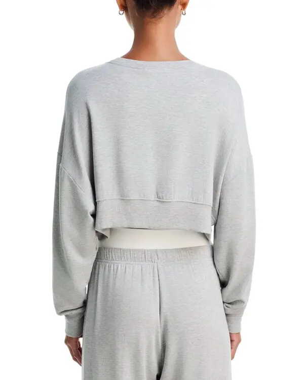 Splits59 Noah Fleece Crop Sweatshirt - Heather Grey