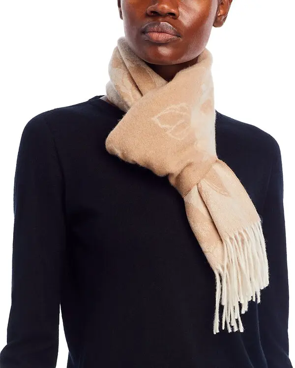 Bloomingdale'S Woven Floral Scarf Exclusive - Tan