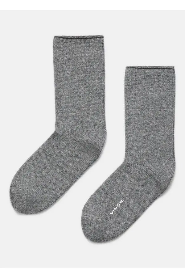 Vince Cashmere Jersey Short Socks - Gray