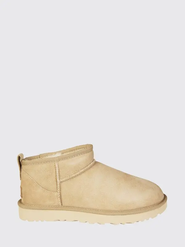 UGG Classic Ultra Mini Waterproof Suede Platform Ankle Boots - Beige