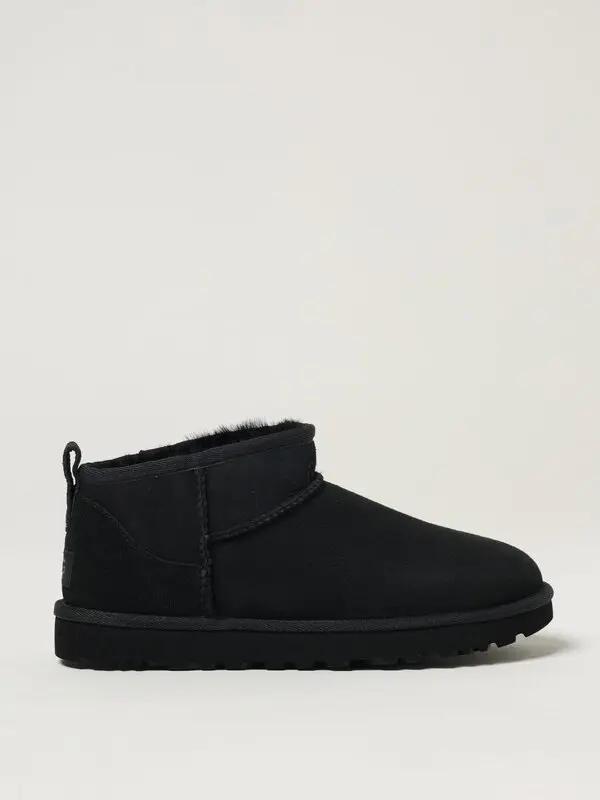 UGG Classic Ultra Mini Waterproof Suede Platform Ankle Boots - Black