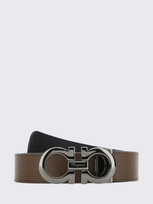 FERRAGAMO Gancini Reversible Calfskin Belt - Brown