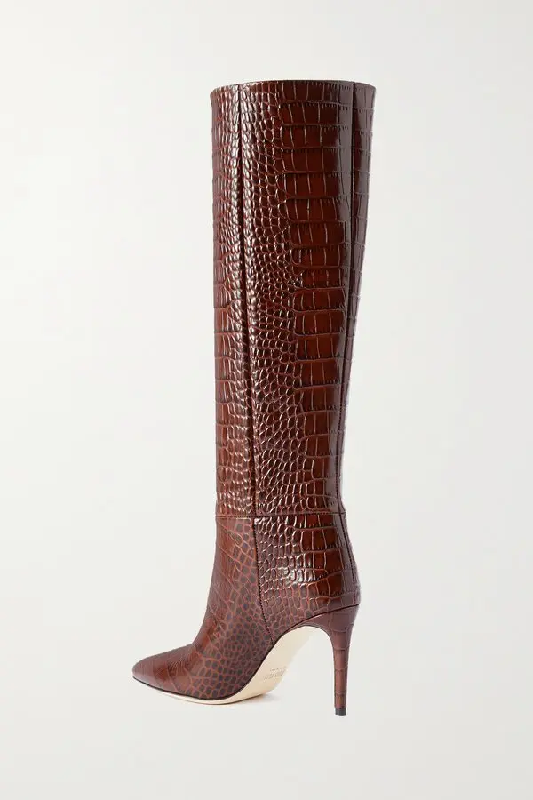 paris texas - Paris Texas Stiletto Croc-Effect Knee Boots