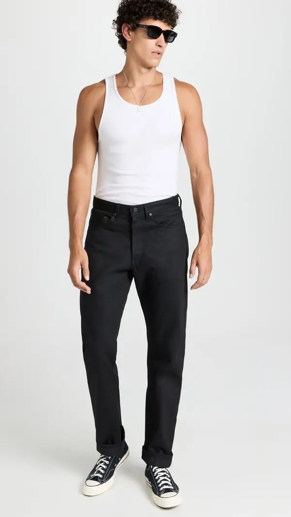 Naked & Famous Denim True Guy Solid Selvedge Jeans - Black