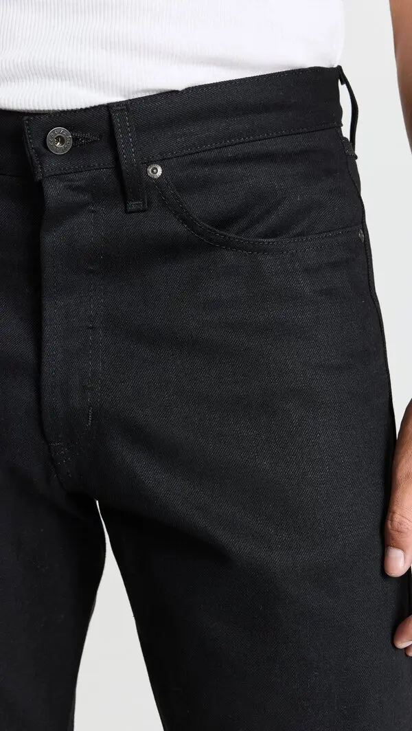 Naked & Famous Denim True Guy Solid Selvedge Jeans - Black