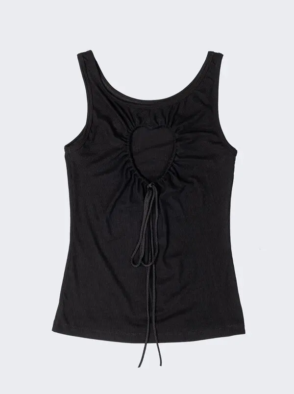Natasha Zinko Heart Cut-out Tank Top - Black