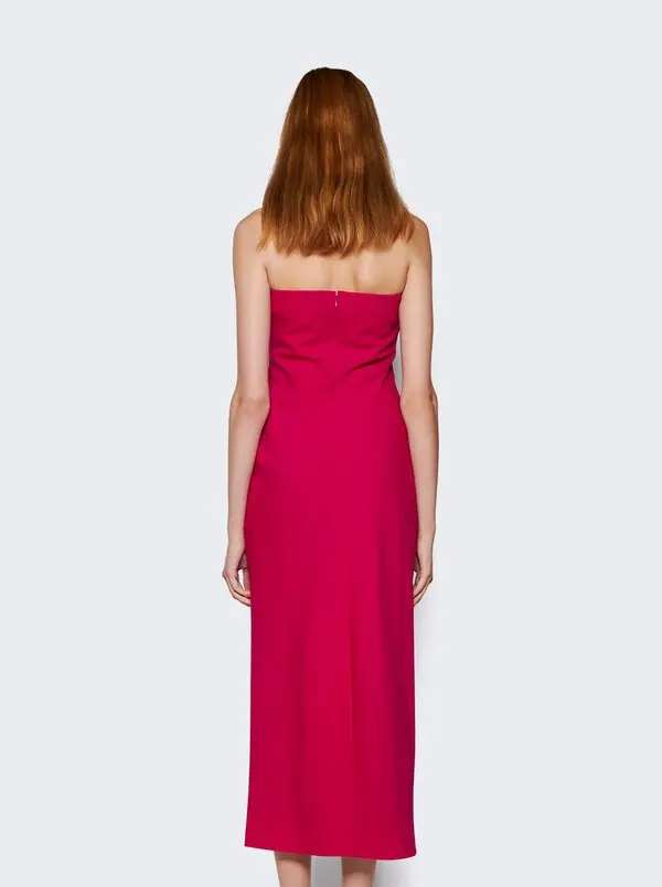 Givenchy Wool Midi Dress With Plunging Neckline - Fuchsia