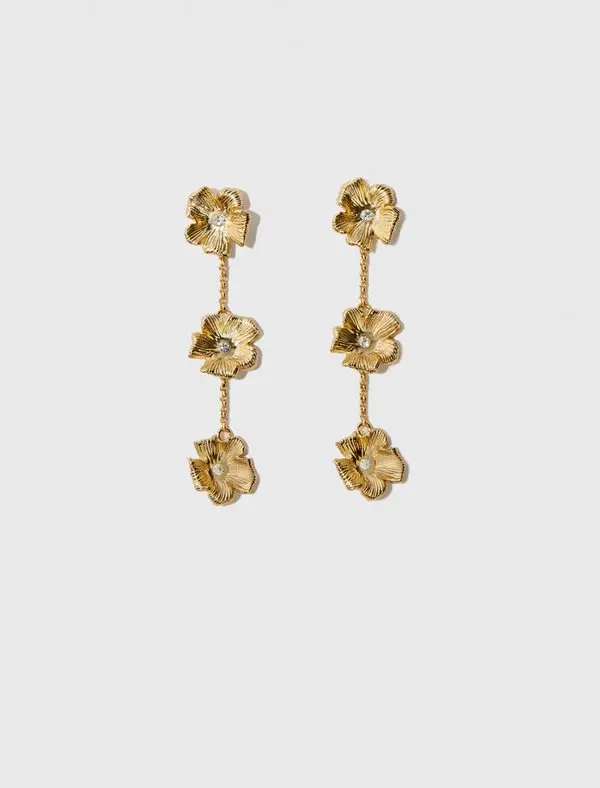Maje Flower Dangle Earrings - Gold
